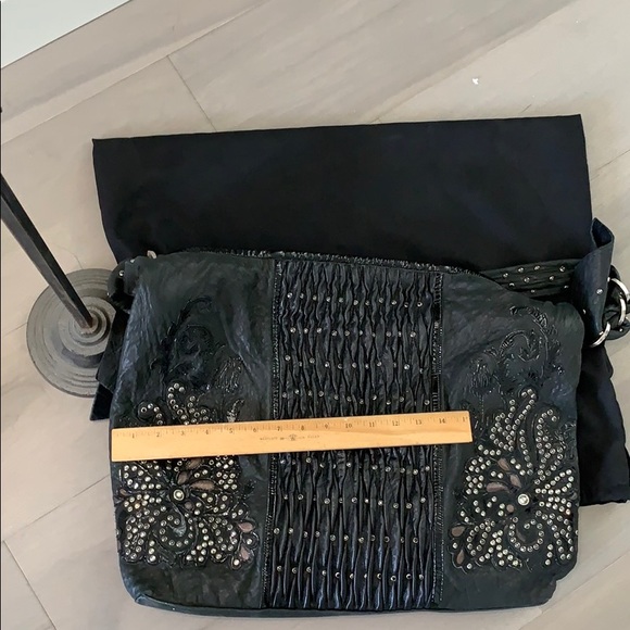 Kippys | Bags | Extra Large Kippys Swarovski Leather Black Bag | Poshmark